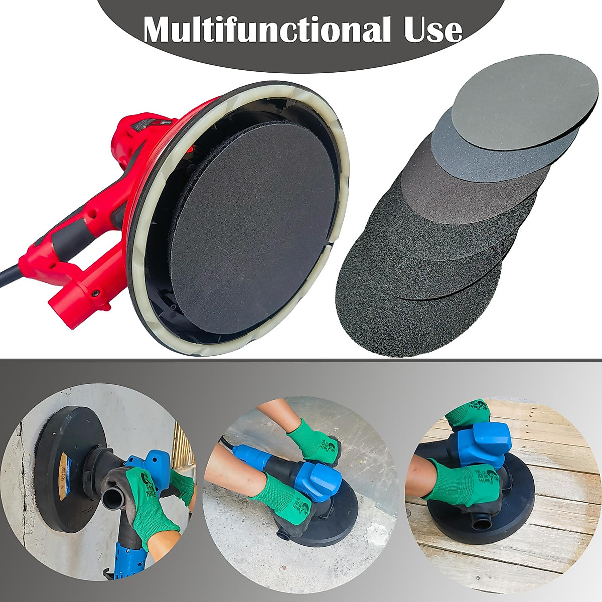 Tonmp 30 PCS 7 Inch Hook-and-Loop Sanding Silicon Carbide Discs Sandpaper - 5 pcs Each of 80 120 240 400 1000 and 2000 Grits Wet/Dry Sander Paper for Random Orbit Sander