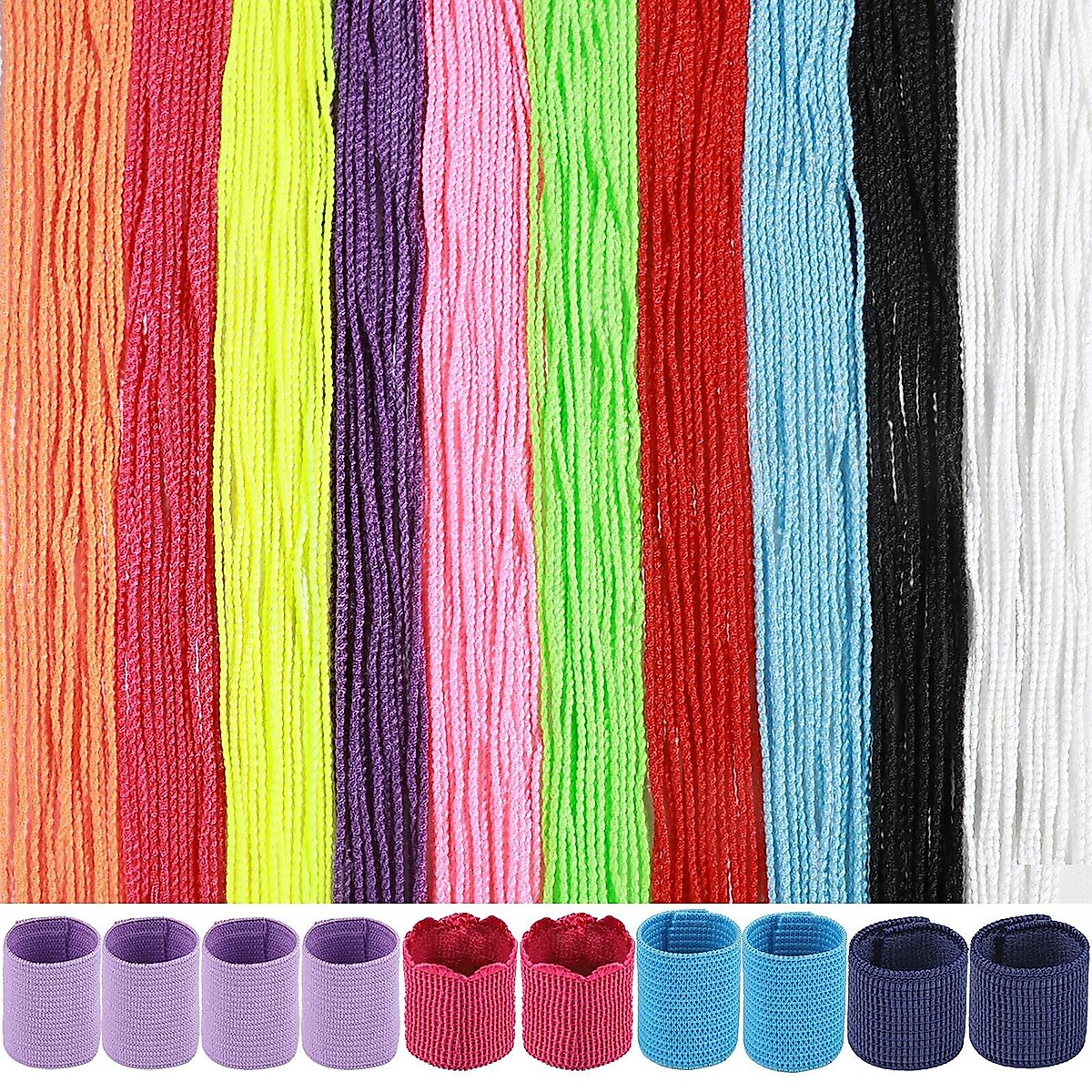 HNYYZL Polyester Yoyo String with 100pcs Professional Yoyos String Replacement for Responsive and Non Responsive Yoyos and 10 Pieces Finger Brace