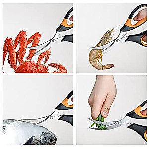 2 Pack Kitchen Shears Set Poultry Shears, Premium Heavy Duty Shears, Multi Purpose Strong Stainless Steel Kitchen Utility Scissors with Cover for Poultry, Fish, Meat, Vegetables Herbs, Bones