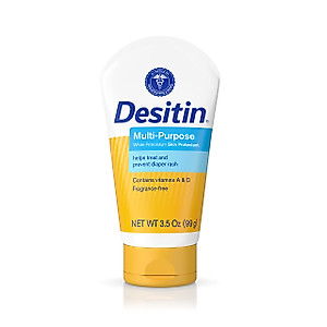 Desitin Skin Protectant and Diaper Rash Ointment Multi-Purpose with Vitamins A & D, Travel Size, 3.5. Oz Tube