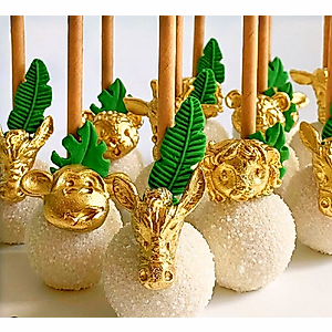 JeVenis 2 PCS Jungle Safari Animal Cake Mold Jungle Safari Animal Cupcake Decoration Jungle Safari Animal Cake Decoration Palm Leaves