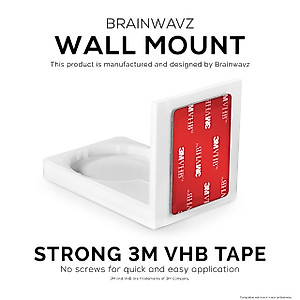 Screwless Tilted Wall Mount Kit Compatible with Wyze Cam Pan, VHB Stick On, Full Tilt & Pan Function, No Mess, No Drilling, Strong Adheasive Mount, Angled Down White by Brainwavz