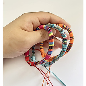 WAINIS 24PCS Wrap Friendship Bracelets Men Women Hemp Cords Ethnic Tribal Bracelets Wristbands