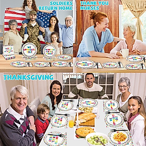 96Pcs We Appreciate You Plates and Napkins Thank You for All You Do Party Decorations Polka Dot Appreciation Paper Plates for Teachers Employee Staff Pastor Volunteer Appreciation Week Decor Serve 24