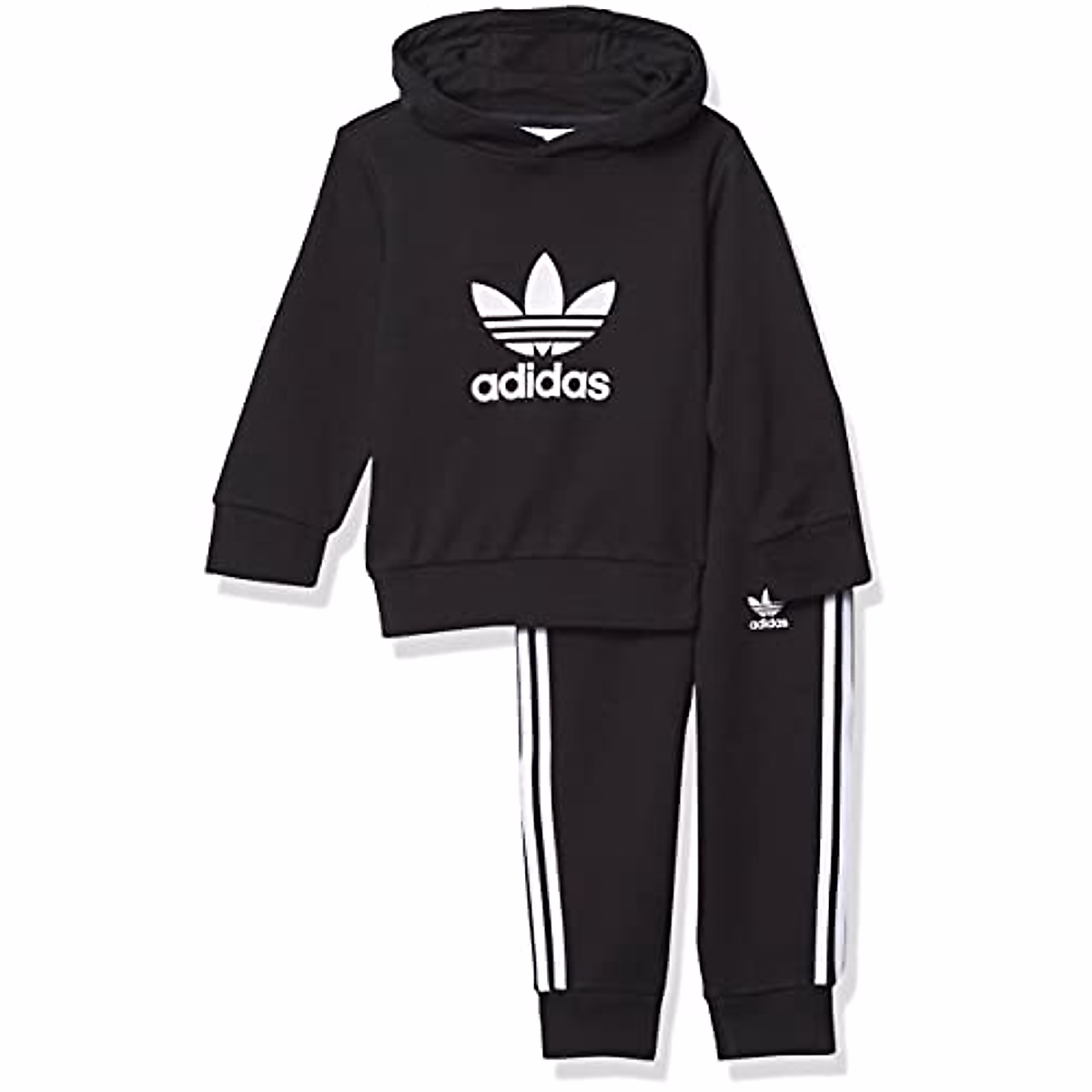 adidas Originals baby girls Adicolor Hoodie Set Tracksuit, Black/White, 4T US