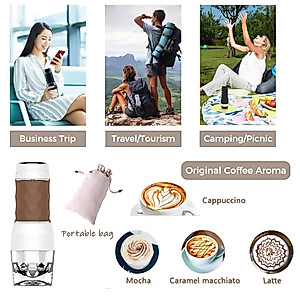 ShareforU Mini Espresso Coffee Maker, Fast Coffee Brewer, Portable Espresso Machine,3 in 1 manual piston expresso machine for ground coffee and NS Capsules and DG capsules,good grip