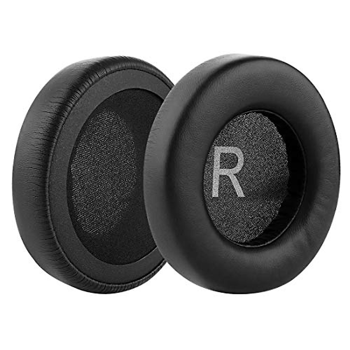 Geekria QuickFit Protein Leather Replacement Ear Pads for AKG K845BT, K845, K545, K540 Headphones Earpads, Headset Ear Cushion Repair Part (Black)