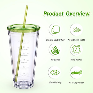 Luxfuel 32oz Acrylic Tumblers with Lid and Straws,Double Walled Clear Plastic Straw Cup,Reusable Insulated Cups Perfect for Parties,Birthdays,Weddings -2 Pack