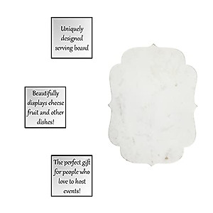 Santa Barbara Design Studio Table Sugar Cheese Board, 15 x 11-Inches, White Marble