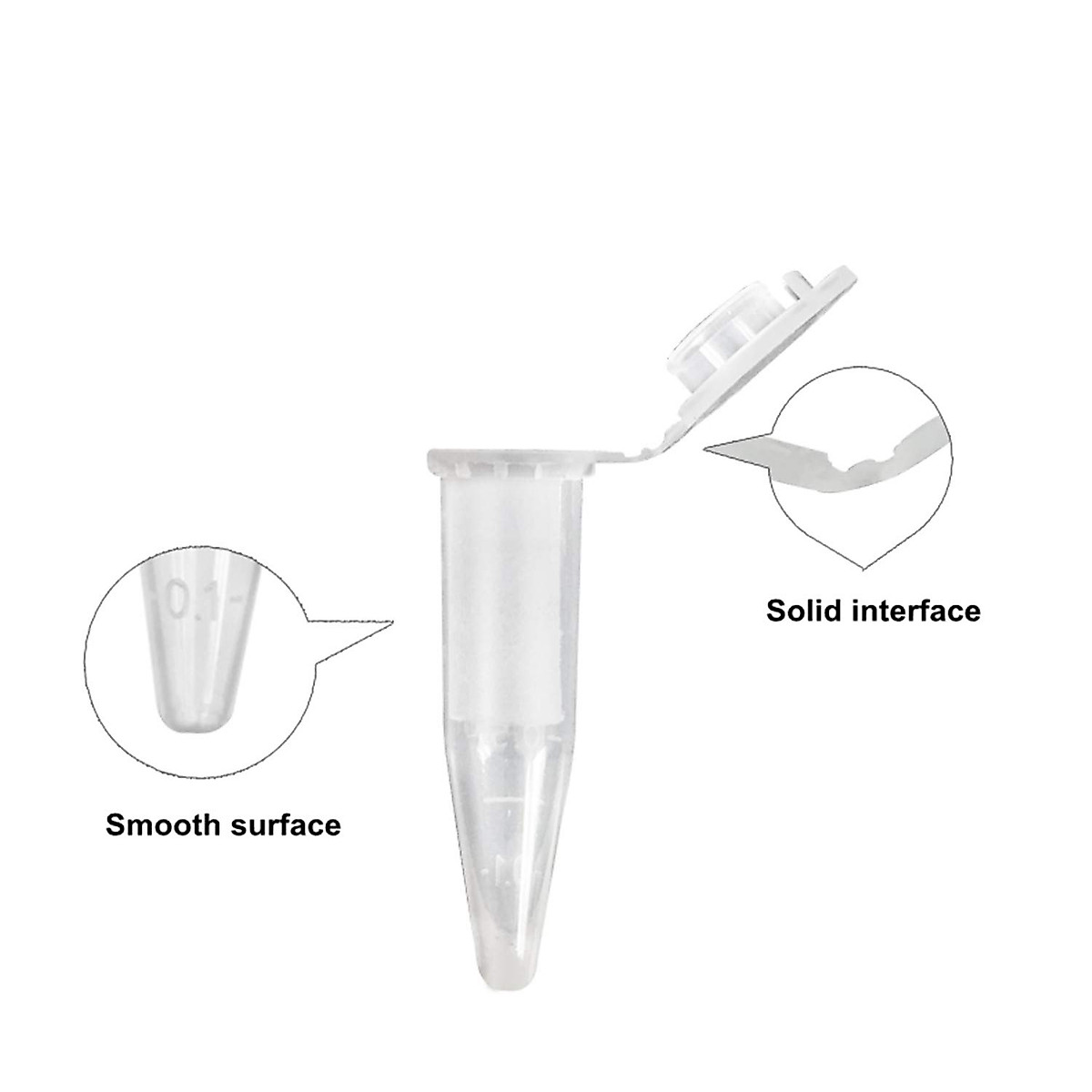 JinYu Centrifuge Tubes Bottom Tip Clear Plastic Test Tube Vials (1.5ml/30pcs)
