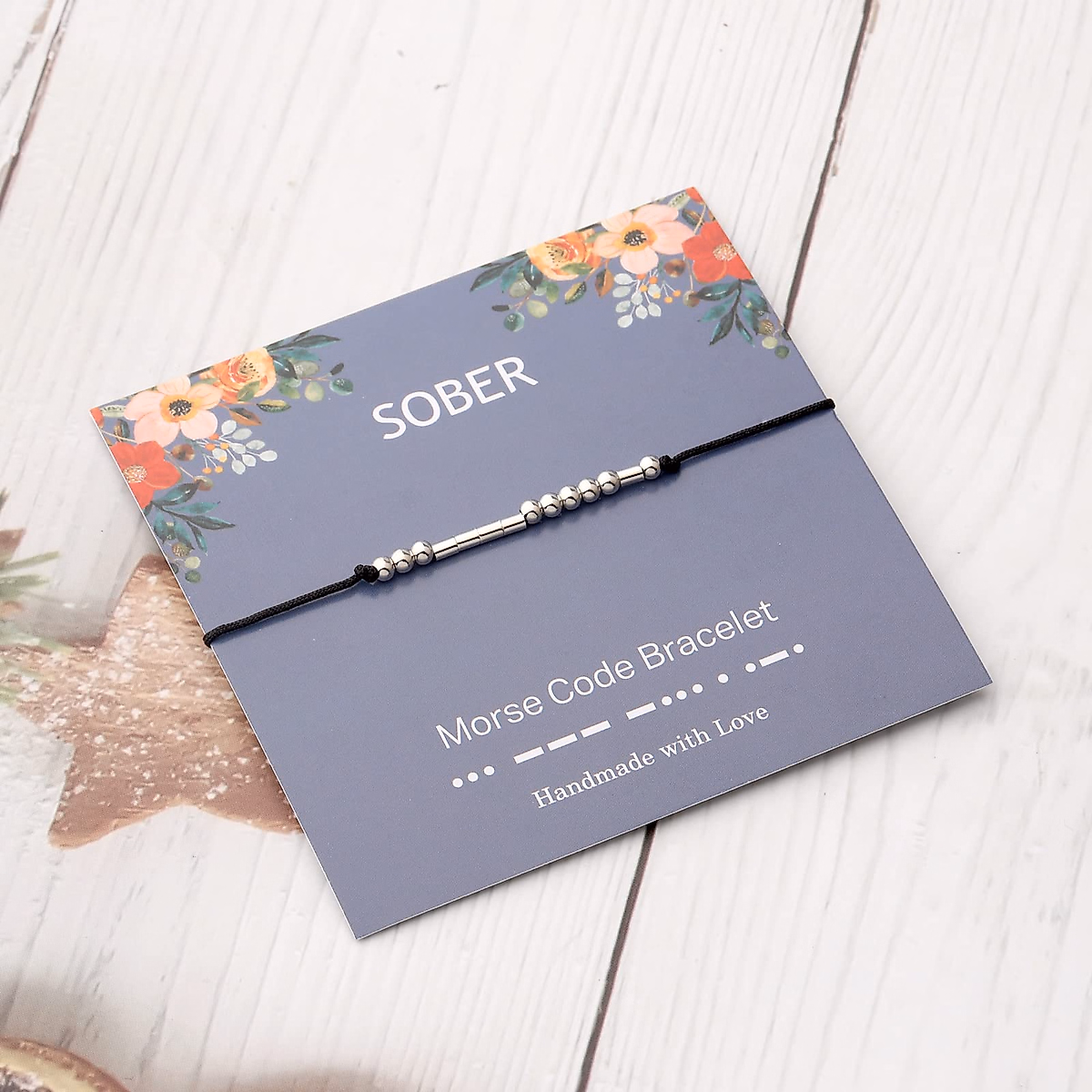 ENSIANTH Sober AF Bracelet Sober Gift Morse Code Bracelet Recovery Gift Sobriety Bracelet New Beginnings Gift (MC sober bra)