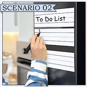 20 Pcs Magnetic Sentence Strips, Sentence Strips with Magnets, 12 x 3 in, Magnetic Dry Erase Sentence Strips, Lined Magnetic Strips, Reusable Ruled Classroom Learning Tool for Whiteboard (White)