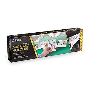 IdeaWorks Arc Playing Cards Holder (Set of 4) | Playing Card Holders for Seniors & Kids Card Holder | Curved Game Card Holder Design Prevents Viewing of Cards | Holds 15 Cards, White