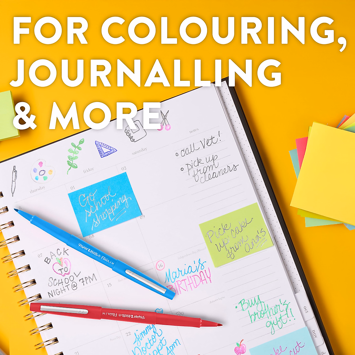 Paper Mate Flair Original Fibre Tip Pen Medium 1.0mm Pack of 12