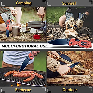 MADSABRE Folding Pocket Knife, Gift for Men, Folding Knives with Liner Lock, Multifunction Tools Knife for Hiking, Camping, Survival, Hunting, Camping Knife with Pocketclip