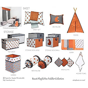 Bacati PFOGCPC1 Playful Foxs Arrows Changing Pad Cover, Orange/Grey