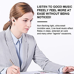 Invisible Earbuds Sleep Smallest Bluetooth Earbuds Mini Wireless Ear Buds Discreet Bluetooth Earpiece Tiny Hidden Small Ears Earbud for Work Headphones True Wireless Earpiece with Charging Case