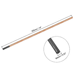 PATIKIL Copper Coated Gouging Carbon Electrode Rods, 6mm/0.23 Inch Dia, 355mm/14-inch Length for Welding, Pack of 50