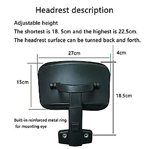Adjustable Headrest for Office Chair, Chair Headrest Neck Protection Pillow Mesh Chair Universal Adjustable Height Upholstered Headrest for Ergonomic High Swivel Executive Chair-Headrest Only(Black)
