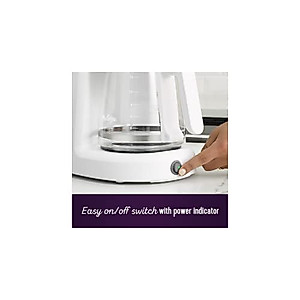 Mr. Coffee 12-Cup Coffee Maker Grab-a-Cup Auto Pause Easy Cleanup White