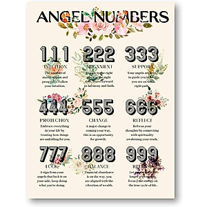 Angel Numbers Necklace Pack, Set of 9, 18K Gold Plated & Non Tarnish Stainless Steel Numerology Jewelry 111 222 333 444 555 666 777 888 999