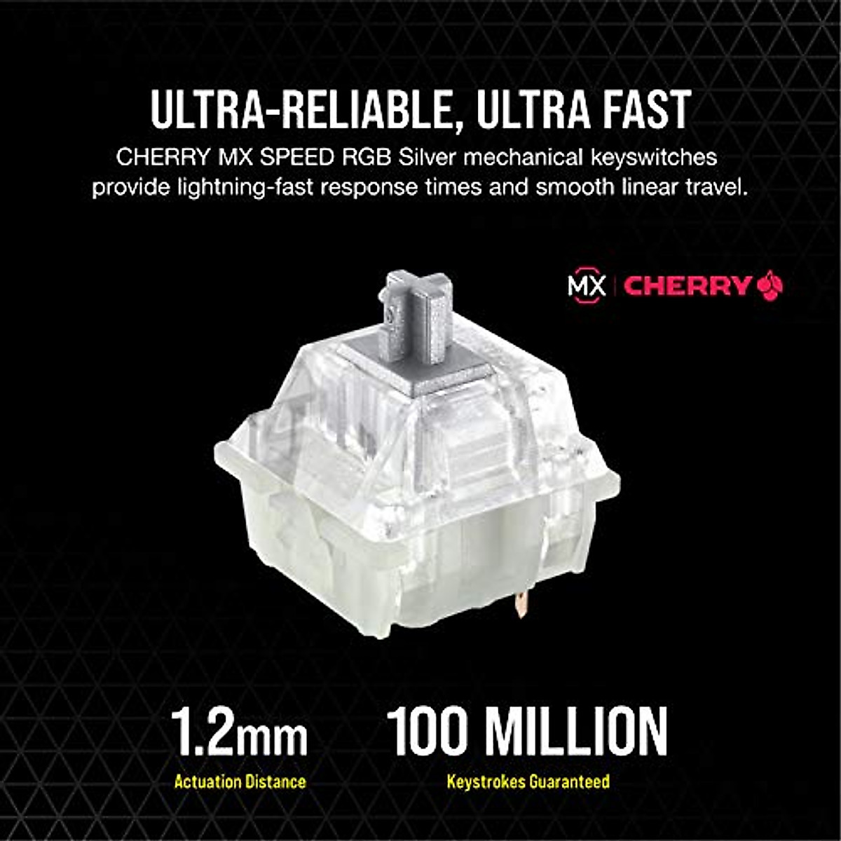 Corsair K100 RGB Mechanical Wired Gaming Keyboard - Cherry MX Speed Switches - PBT Double-Shot Keycaps - Elgato Stream Deck and iCUE Compatible - QWERTY NA Layout - Black,Silver