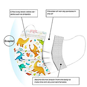 Children's Disposable Face Covering Industrial 3-Layer with Nose Clip,Breathable and Skin-Friendly 50pc (Style 10)
