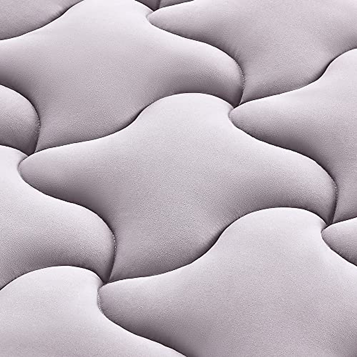 SLEEP ZONE Mattress Pad Twin XL Cooling Mattress Topper, Quilted Fitted Mattress Cover, Machine Washable, Soft Fluffy Down Alternative, Deep Pocket 8~21 inch (Grey, Twin XL)