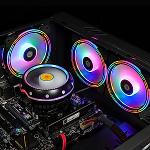 Conisy Rainbow Series 120mm Case Fan for Computer Case, Super Silent Efficient RGB LED PC Cooling Fan - 3 Pcs (Multicolor)