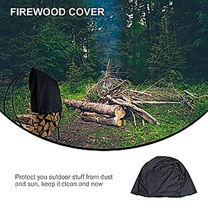 GAFOKI Outdoor Grills 1pc for Use Heavy Wood Grill Garden Patio Outdoor Polyester and Hoop Tarp Burner Indoor Black Holder Practical Log Cover Storage Yard Round Portable - Duty Gas Grill