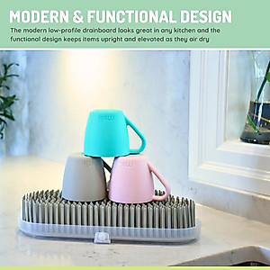 melii Countertop Baby Bottle Drying Rack and Drainboard, BPA Free (Grey)