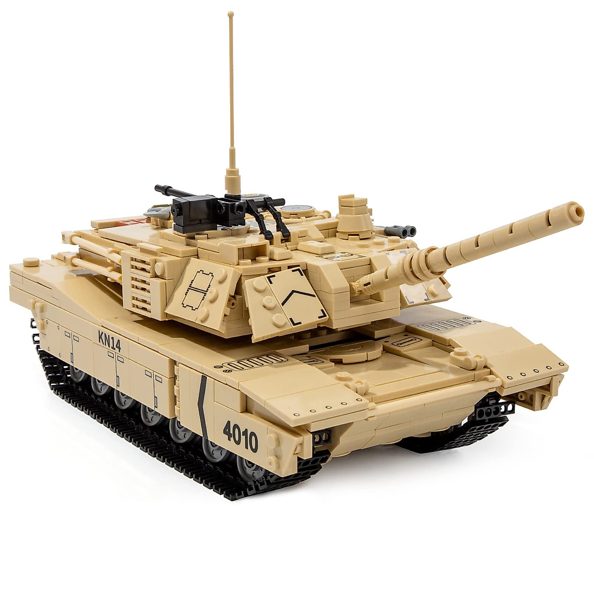 M Menbis M1A2 Simulated Tank Model Kit，WW2 Military Armed Tanks Building Block with 4 Soldier Figures ,Toys for Model Lovers，Gift for Boys 8-12(1053 Pcs)