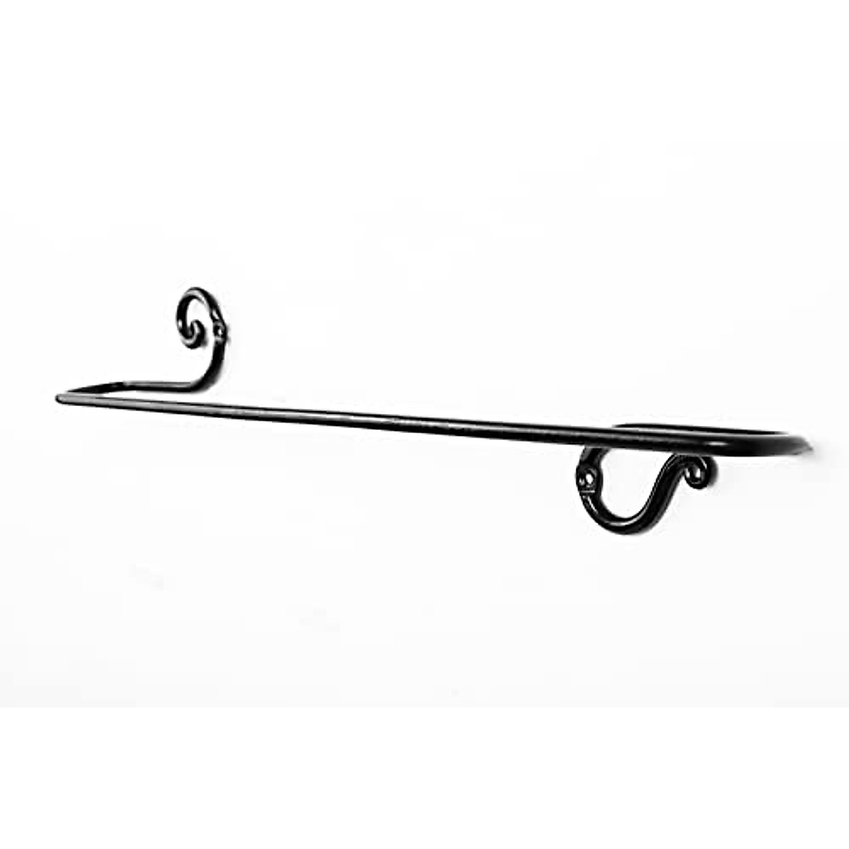 HB Bath Towel Bar 20 inch, Wrought Iron Decorative Bathroom Towel Cloth Hanger Heavy Duty Wall Mounted Handmade Towel Rod (Black)