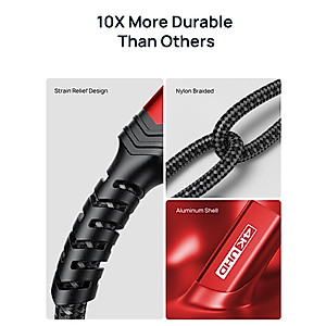 JSAUX USB C to HDMI Adapter, 4K USB Type-C to HDMI Female Adapter [Thunderbolt 3 Compatible] for iPhone 15 Pro Max/15 Plus, MacBook Pro/Air, Surface, Samsung Galaxy S21 S20 Ultra, Dell XPS 15 -Red