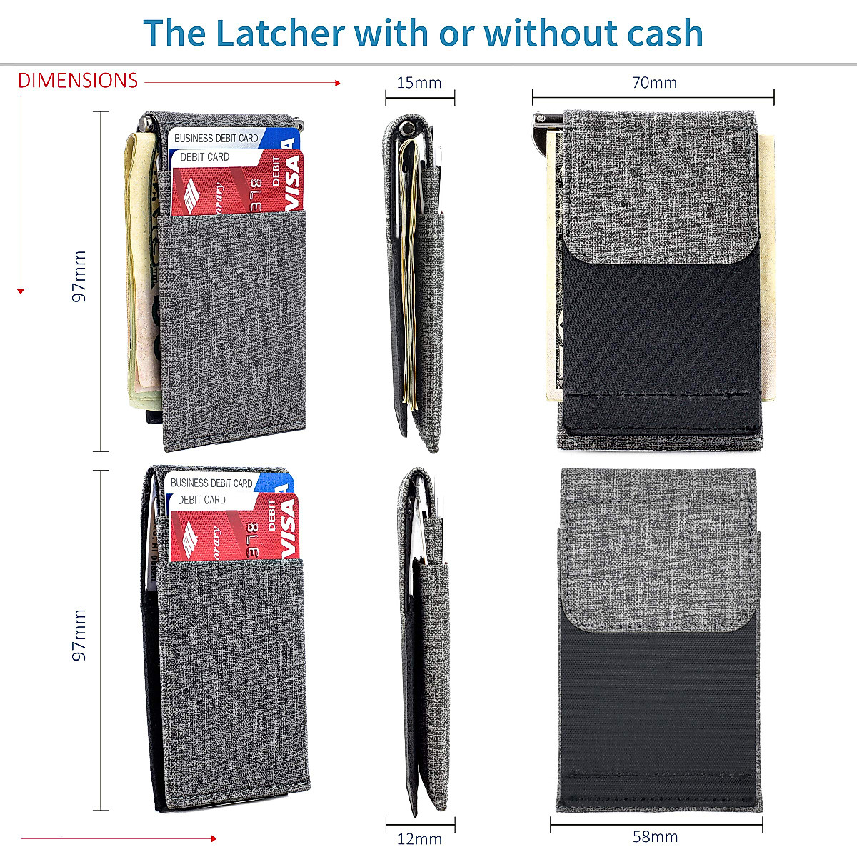 Dockem The Latcher and The Rȳd: The Modular Minimalist Capable Wallet(s) - (Synthetic Canvas Leather)