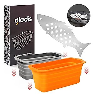 Grease Cup Liners for Blackstone Griddle, Gladis 2 Pack Silicone Drip Pans Liners [Foldable & Reusable] for Gate/Catcher/Trap, Black Stone Grilling Accessories Kit fit for 36 28 22 17 Inch Grill
