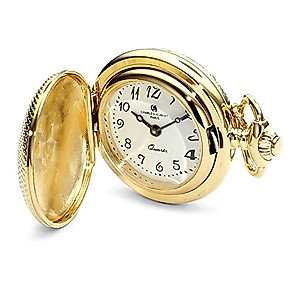 Sonia Jewels Charles Hubert Gold-Finish Quilted Design Pendant Watch 28"