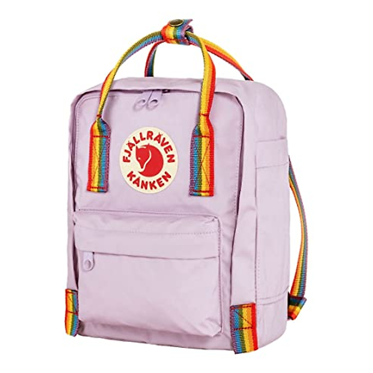 Fjällräven Kånken Rainbow Mini Backpack for Men, and Women - Durable Fabric with Adjustable Shoulder Straps, and Lightweight Backpack Pastel Lavender/Rainbow One Size One Size