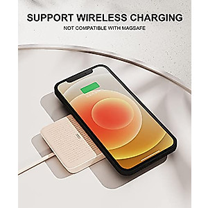 Silicone Card Case Compatible with iPhone 12/iPhone 12 Pro 6.1inch, Shock-Absorbing Protective Case with Card Holder, Soft Slim Wallet Case Compatible with iPhone 12/12 Pro (2020 Release)-Black