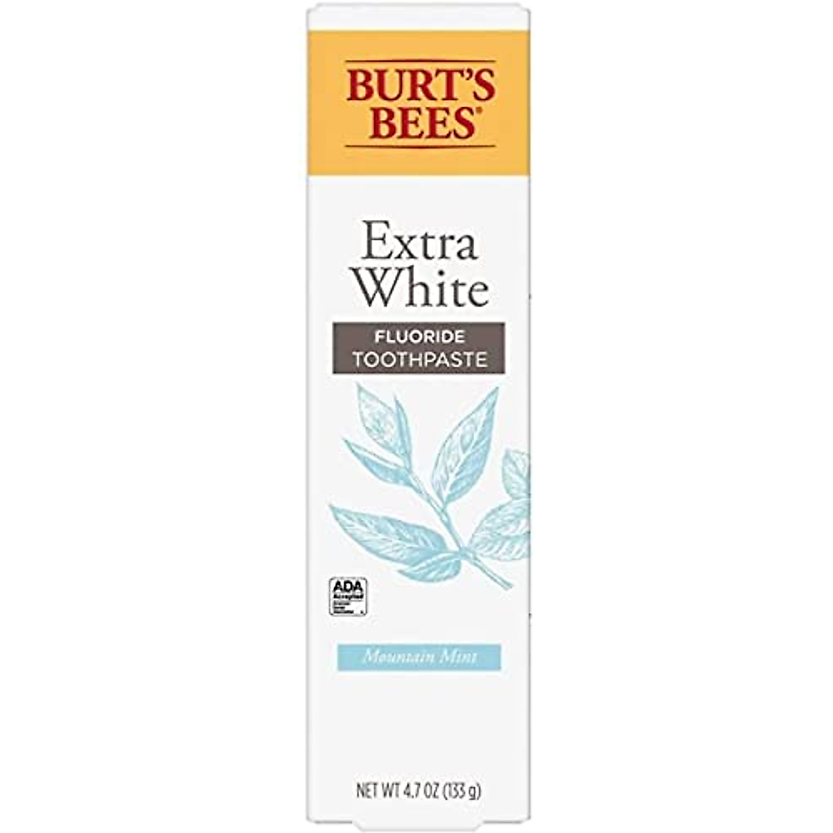 Burts Bees Extra White Mountain Mint Fluoride Toothpaste 4.7 Ounce (Pack of 3)