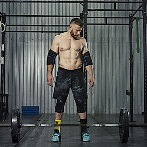 Elbow Sleeves (Pair),Support for Weightlifting,Powerlifting,Squat,Basketball and Tennis,5mm Neoprene Compression Brace for Both Women and Men (X-Large, Black New)