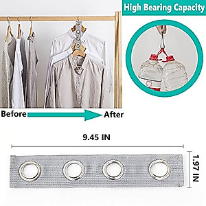 KLEVERISE 12 PCS Space Saving Closet Hanger Connector Extender Organizers - Odorless Wonder Space Saver Hanger Extension Connections - Clothes Hanger Magic Cascading Band Gray