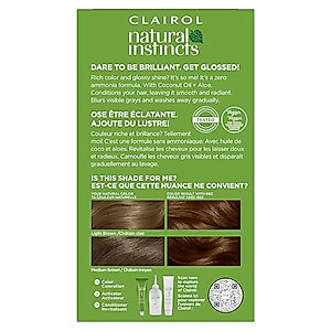 Clairol Natural Instincts Demi-Permanent Hair Dye, 6BZ Light Caramel Brown Hair Color, Pack of 1