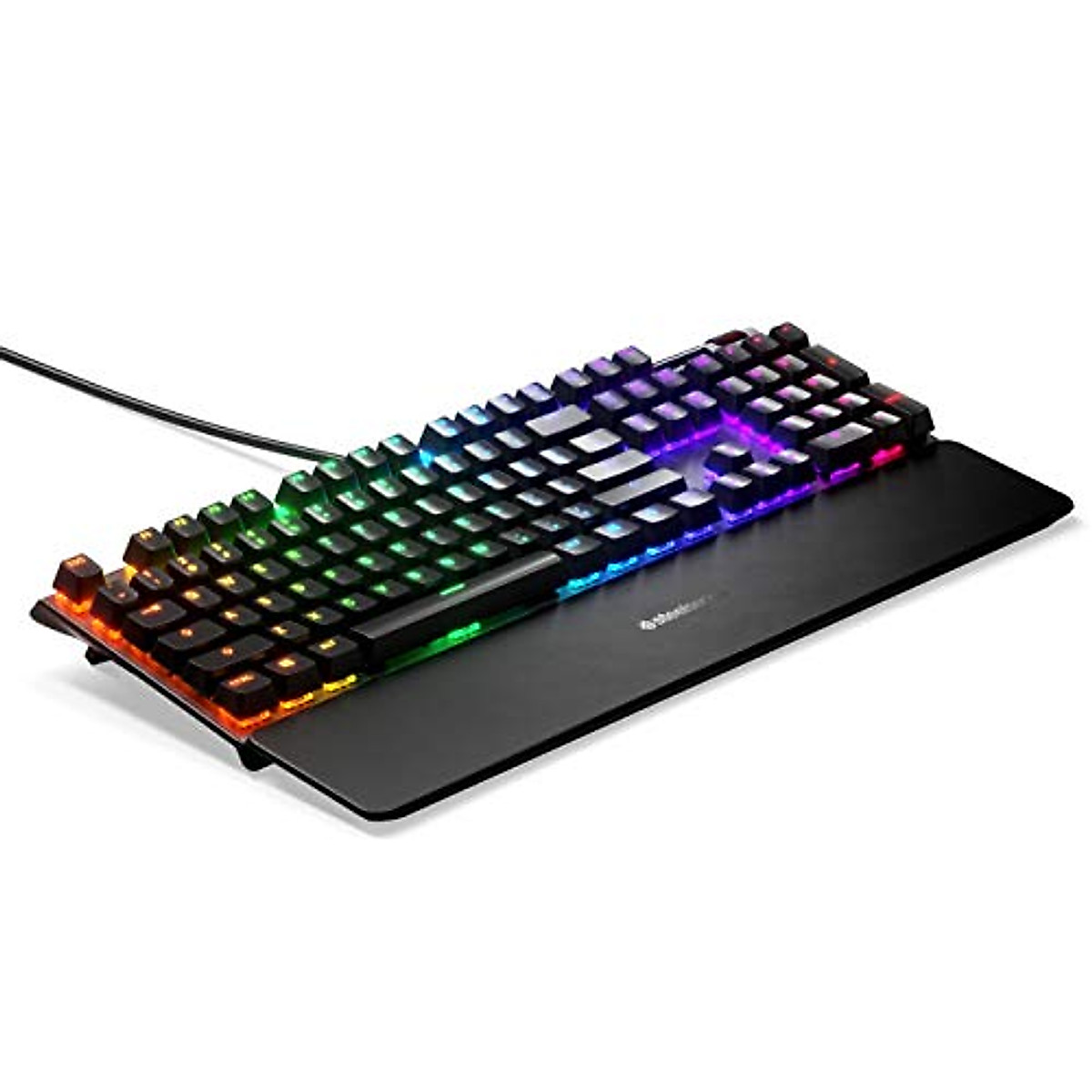 SteelSeries Apex 7 Mechanical Gaming Keyboard – OLED Smart Display – USB Passthrough and Media Controls – Linear , Quiet – RGB Backlit (Red Switch)
