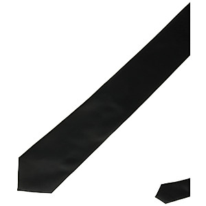 Stacy Adams Men's Satin Solid Tie Set, Black, One Size