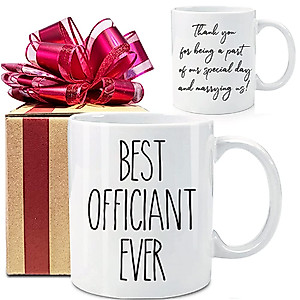 Dnuiyses Funny Wedding Officiant Mug, Present to that Special Person Performing the Marriage Ceremony Mug for Couple, Best Officiant Ever Mug Gifts from Bride & Groom, Thank You for Marrying Us Mug