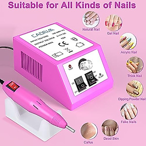 Electric Nail Drill, Cadrim Nail Drill Machine, Nail Electric Drill for Acrylic Nails Gel Nail Glazing Nail Drill Nail Art Polisher Sets Glazing Nail Drill Fast Manicure Pedicure, Pink