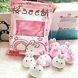 REFAHB Cute Plush Pillow Throw Pillow Removable Stuffed Animal Toys Creative Gifts for Girls (Bunny)