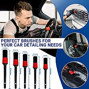 Cuoreca 31 Pcs Car Detailing Kit Interior and Exterior Cleaner, Car Cleaning Kit, Professional Detailing Brush Set, Car Wash Kit, Auto Detailing Kit, Reusable, Perfect for Cars, Bikes, Wheels & Gifts