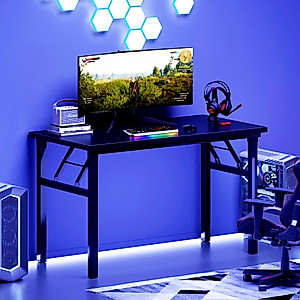 DlandHome 47 inches Folding Table Computer Desk Portable Table Activity Table Conference Table Home Office Desk, Fully Assembled Black DND-ND5-120BB